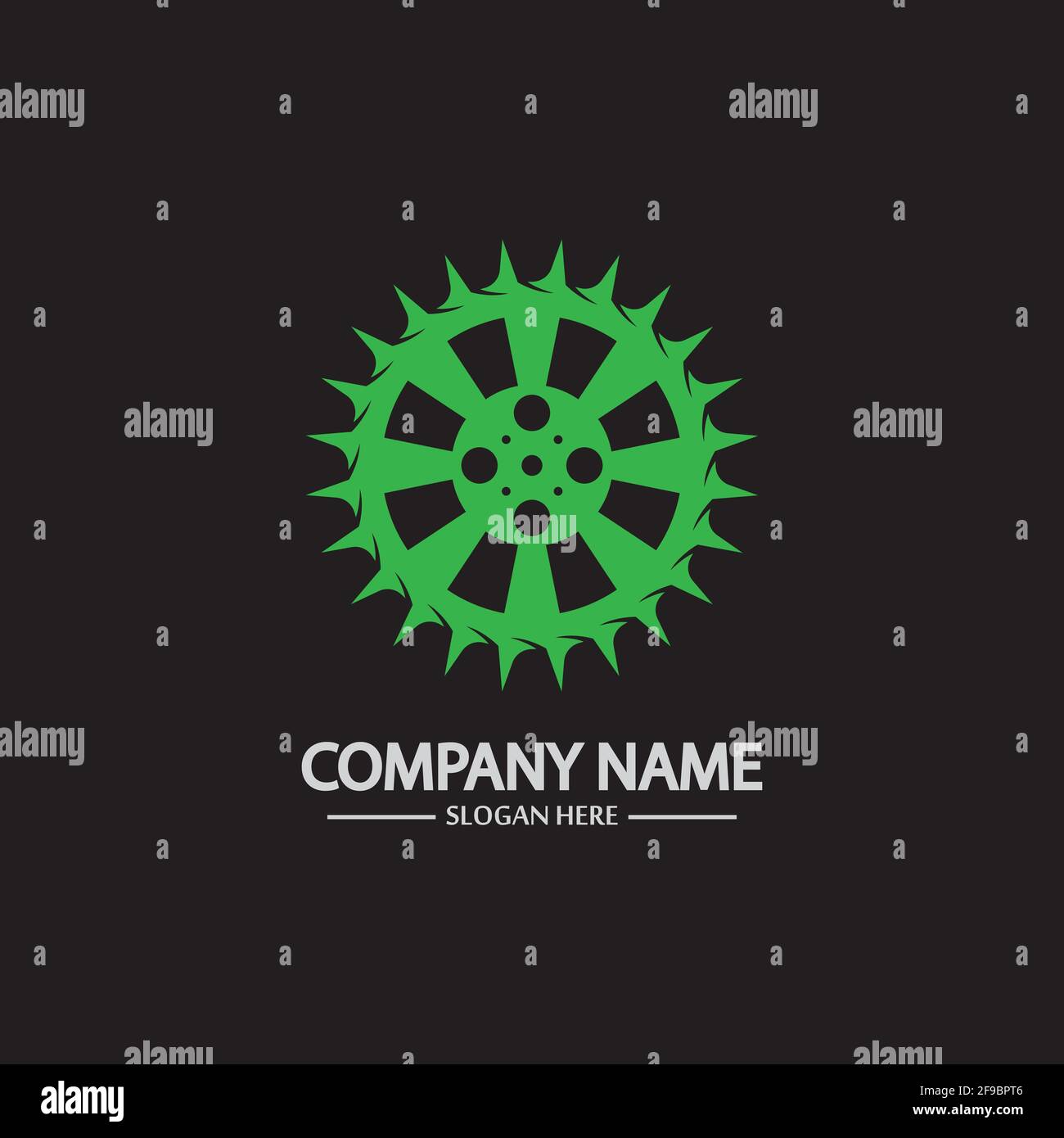 Gear vector logo isolated on a black background. Icon silhouette design ...