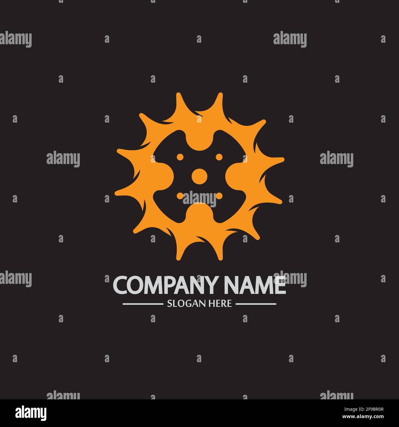 Gear vector logo isolated on a black background. Icon silhouette design ...