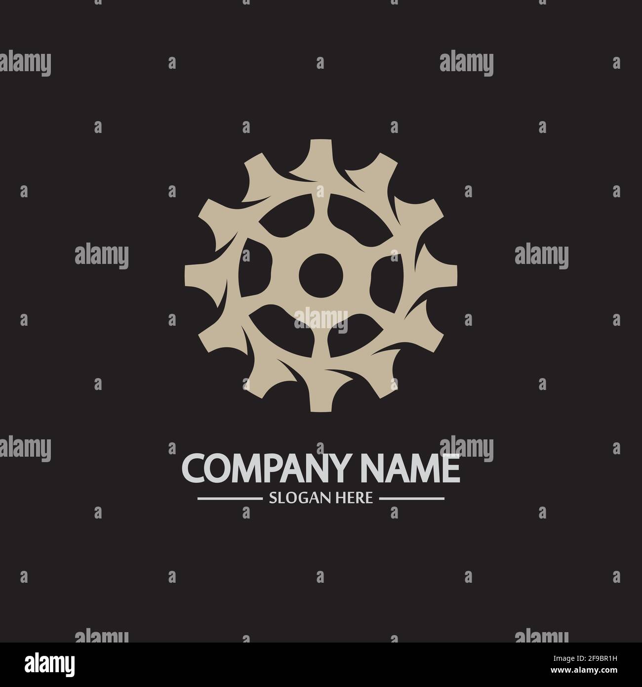 Gear vector logo isolated on a black background. Icon silhouette design ...