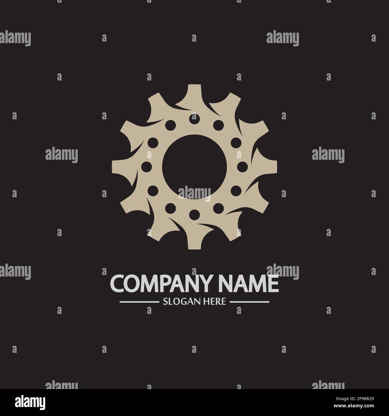 Gear vector logo isolated on a black background. Icon silhouette design ...