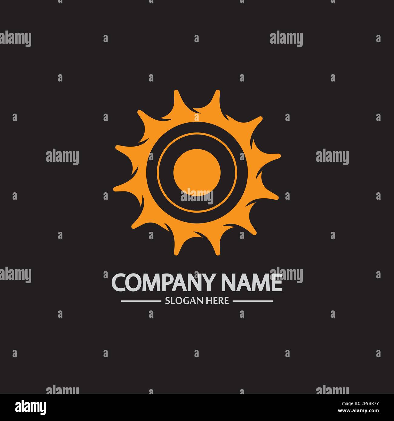 Gear vector logo isolated on a black background. Icon silhouette design ...