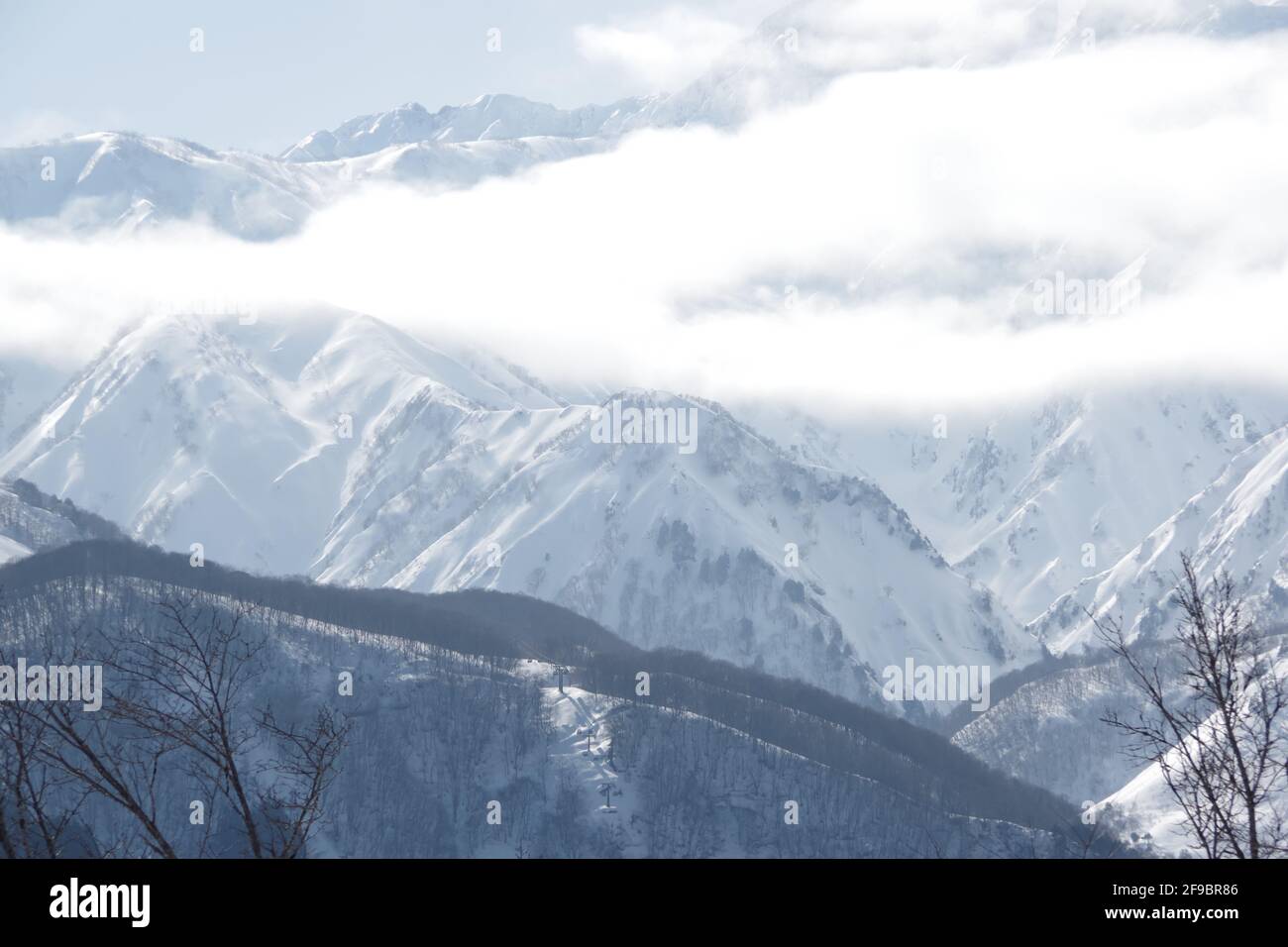 Hakuba, Japan, 28/02/2021, Winter 2021, views of the mountains and the ...