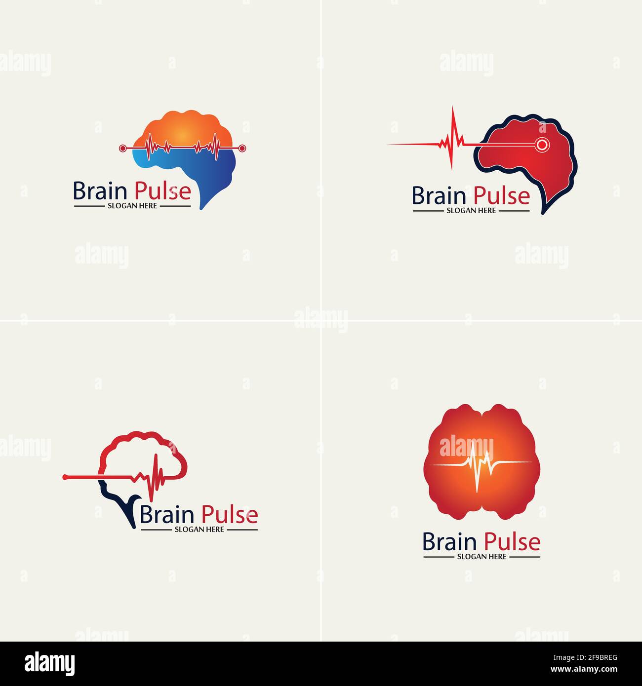 Health Brain pulse Logo Template Design Vector, Emblem, Design Concept ...