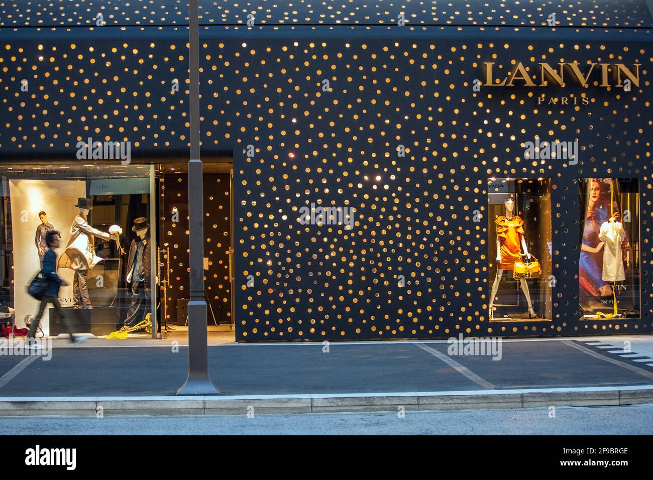 Facade of Lanvin store with window displays in Ginza, Tokyo, Japan ...