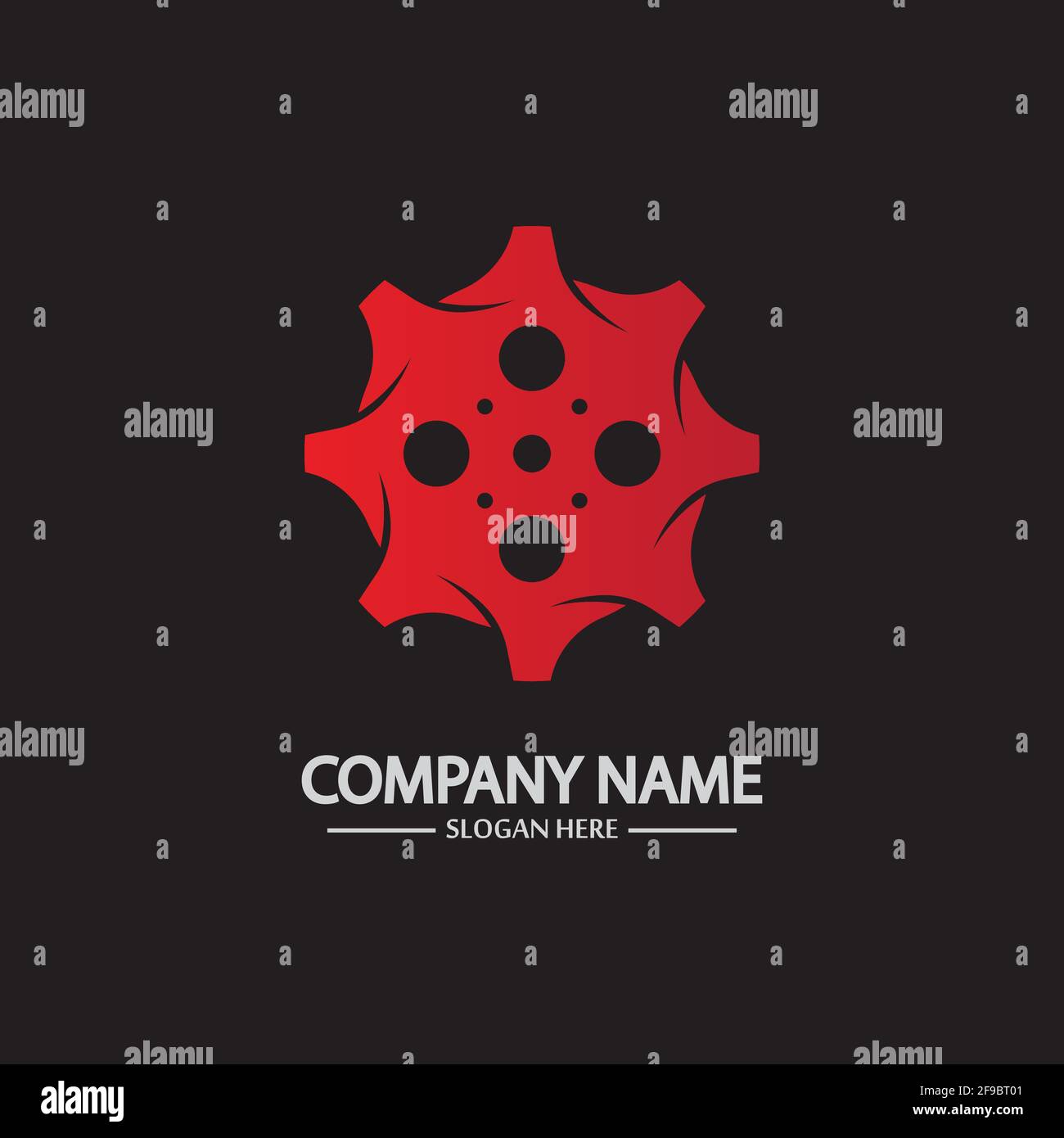 Gear vector logo isolated on a black background. Icon silhouette design ...