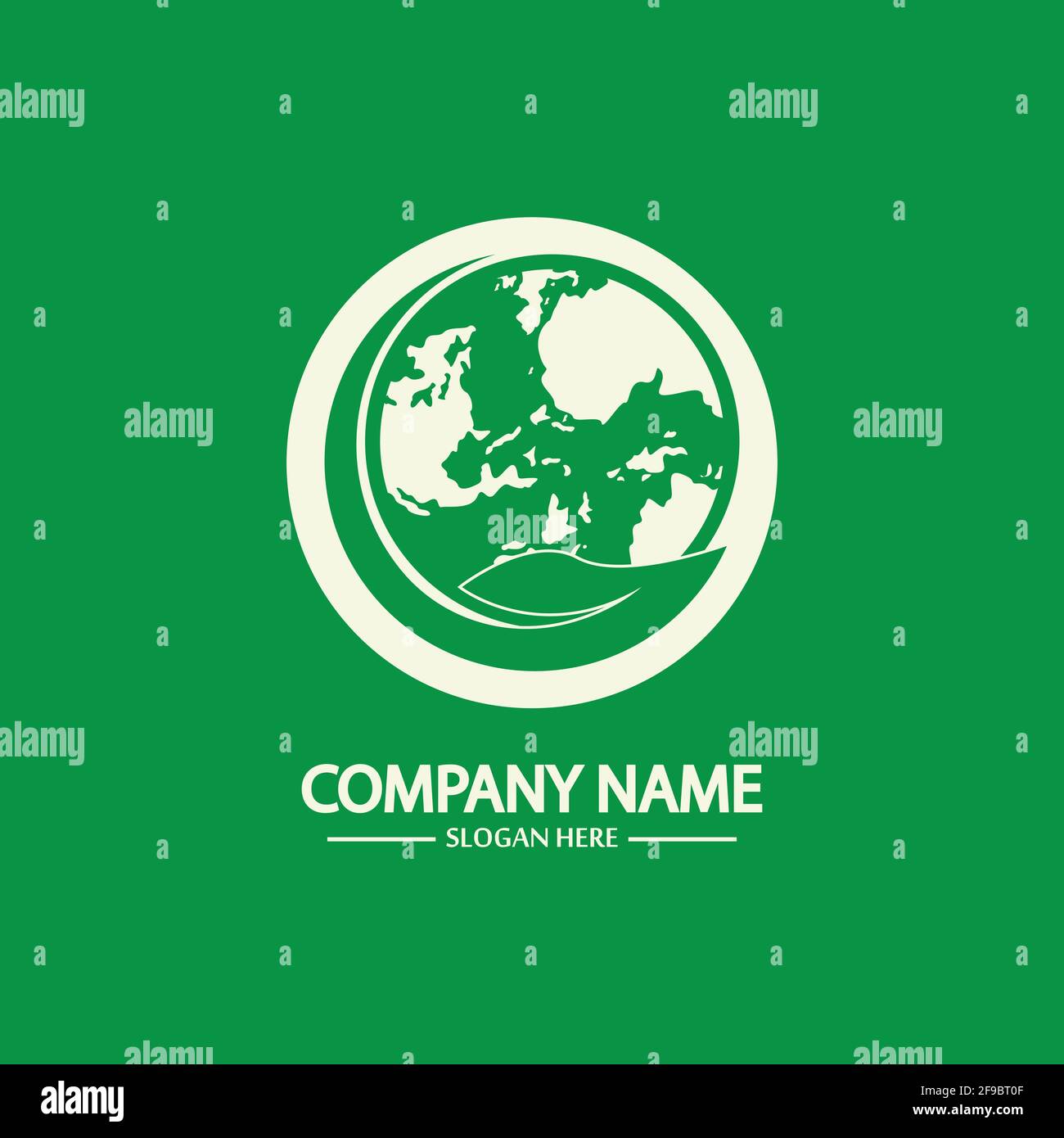 Eco World Nature Global Logo Design Template.World Globe Icon with Leaf ...