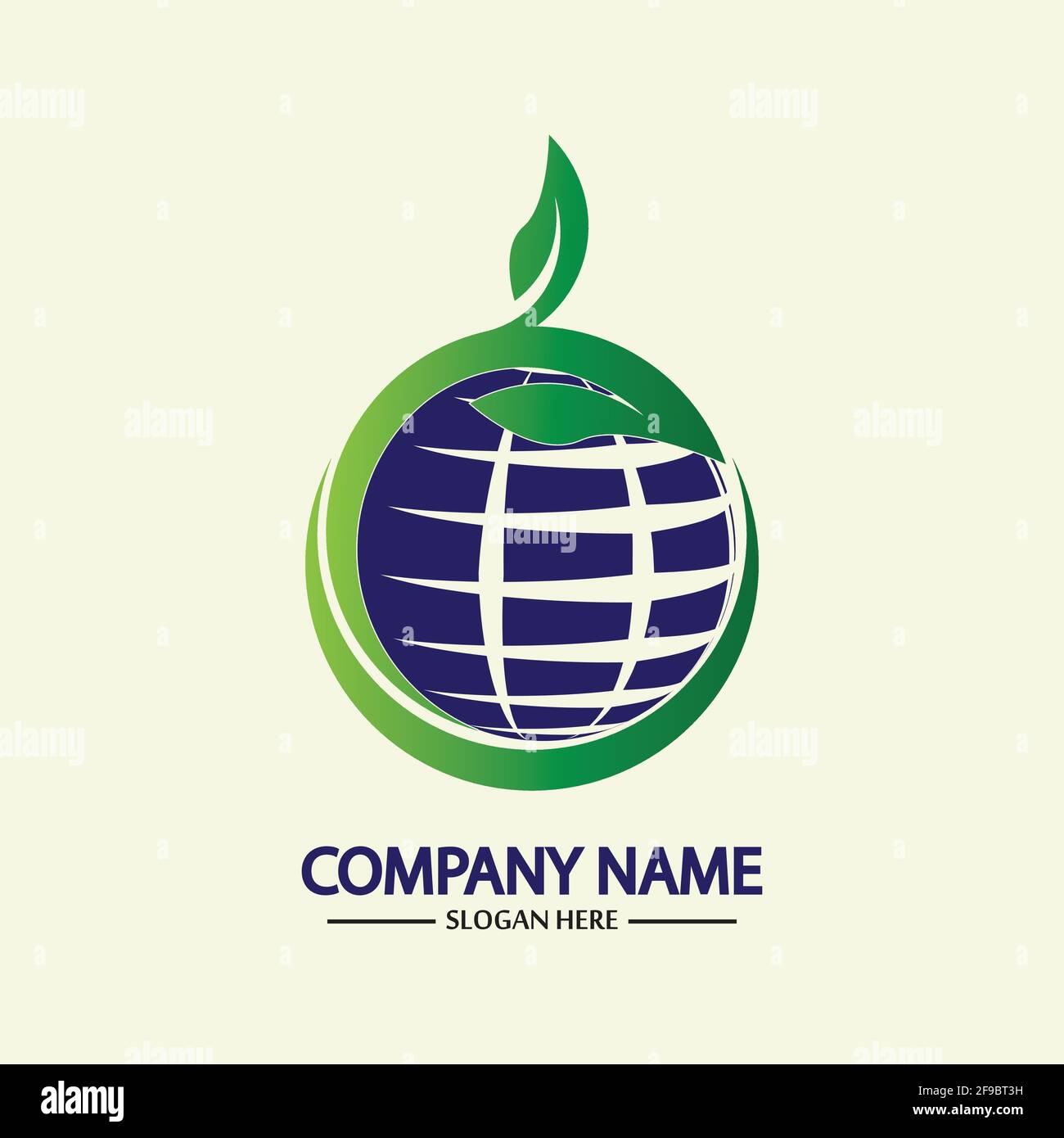 Eco World Nature Global Logo Design Template.World Globe Icon with Leaf ...