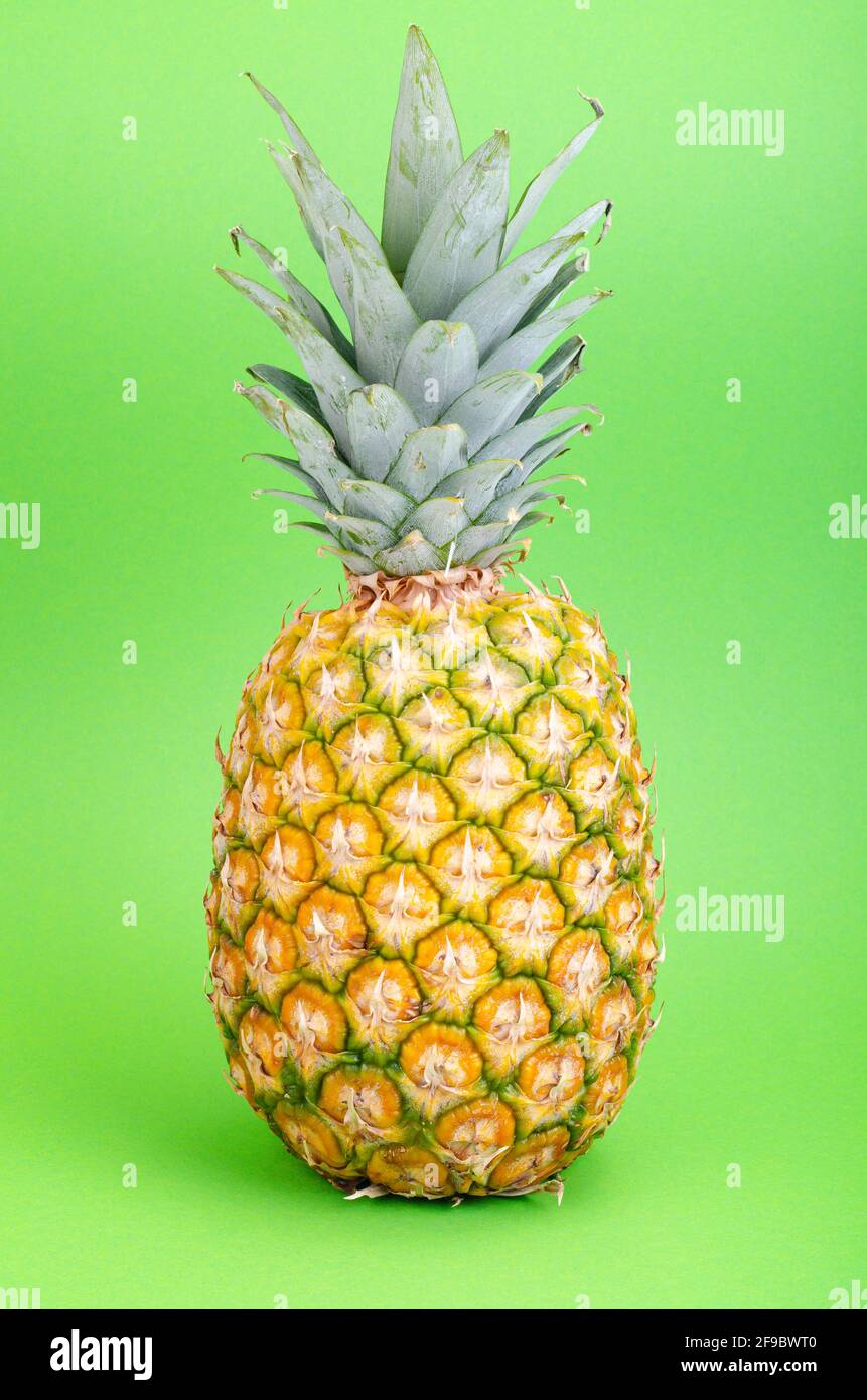 Whole pineapple fruit on bright background. Studio Photo Stock Photo ...