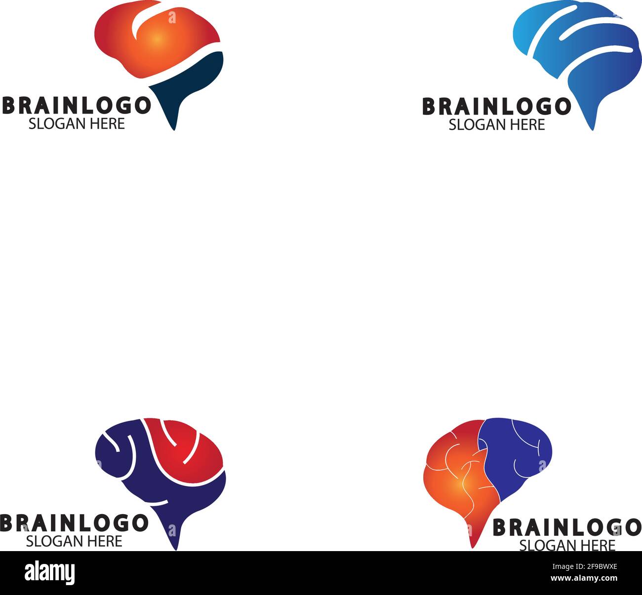 Brain logo designs concept vector, Health Brain Pulse logo, Brain care ...