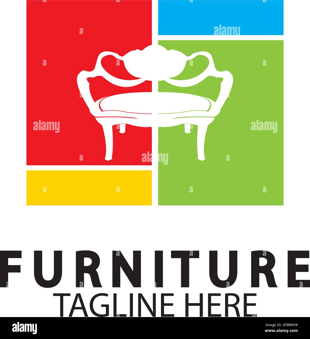 Abstract furniture logo design concept. Symbol and icon of chairs sofas ...