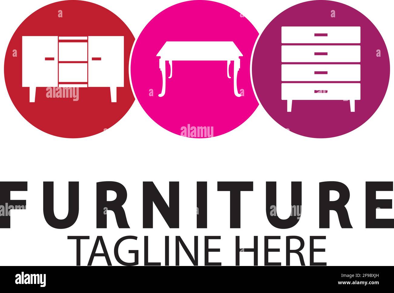 Abstract furniture logo design concept. Symbol and icon of chairs sofas ...