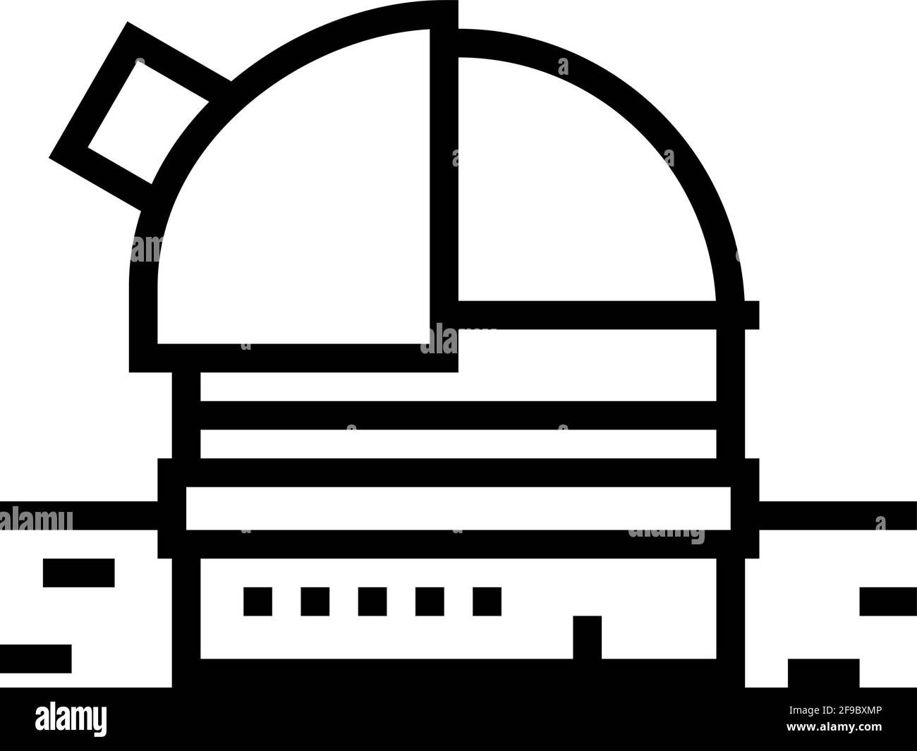 observatory planetarium line icon vector illustration Stock Vector ...