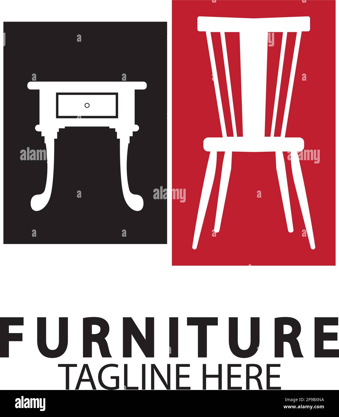 Abstract furniture logo design concept. Symbol and icon of chairs sofas ...