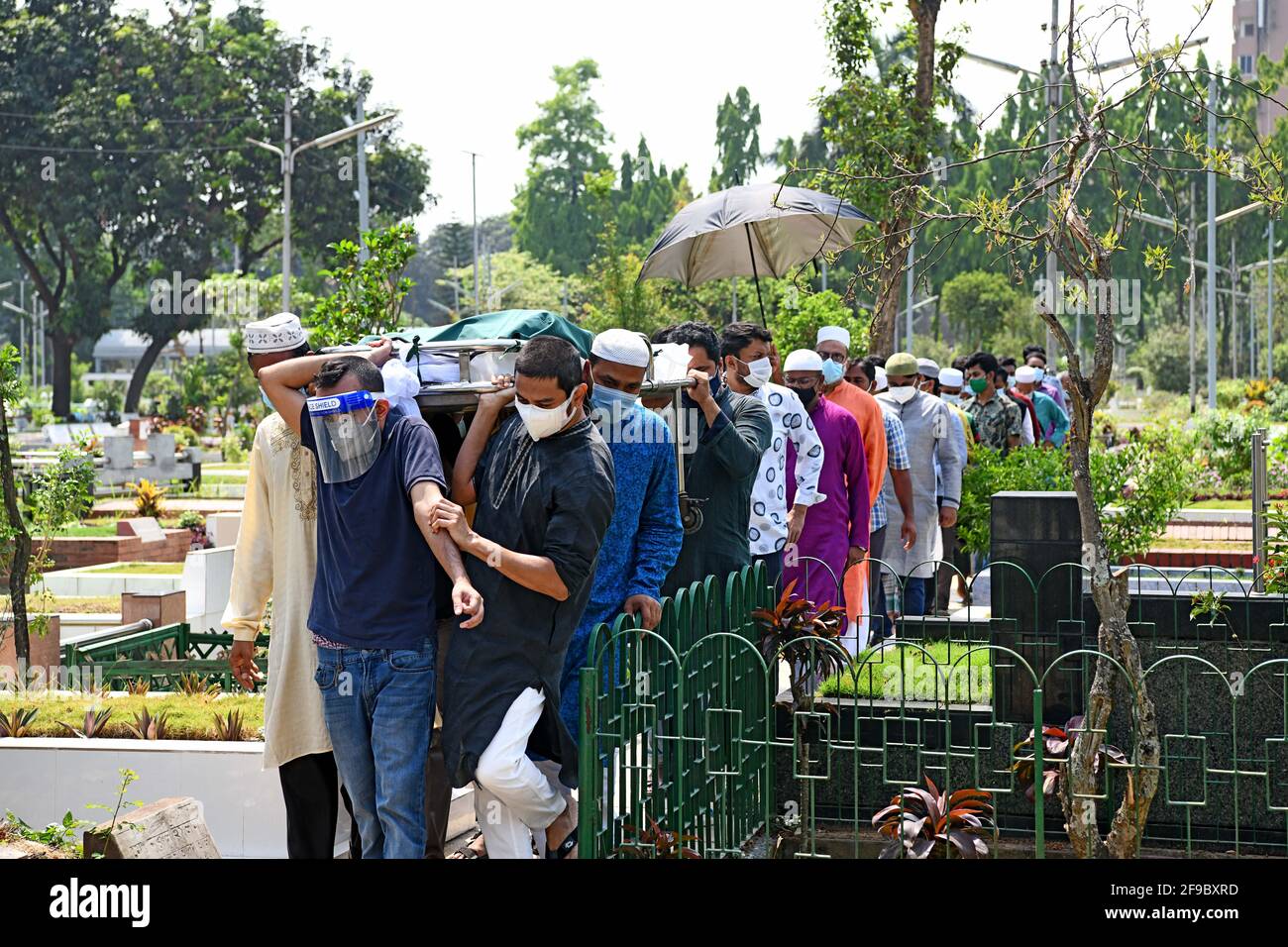 (EDITORS NOTE: Image depicts death) Relatives carry the body of Sarah ...