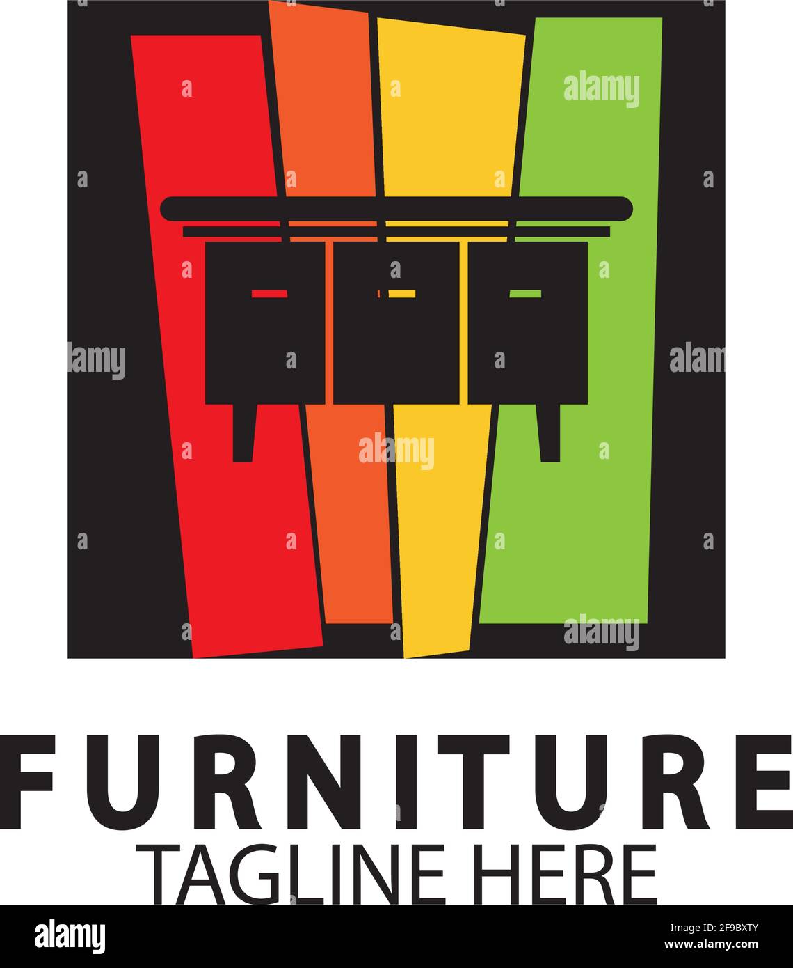 Abstract furniture logo design concept. Symbol and icon of chairs sofas ...