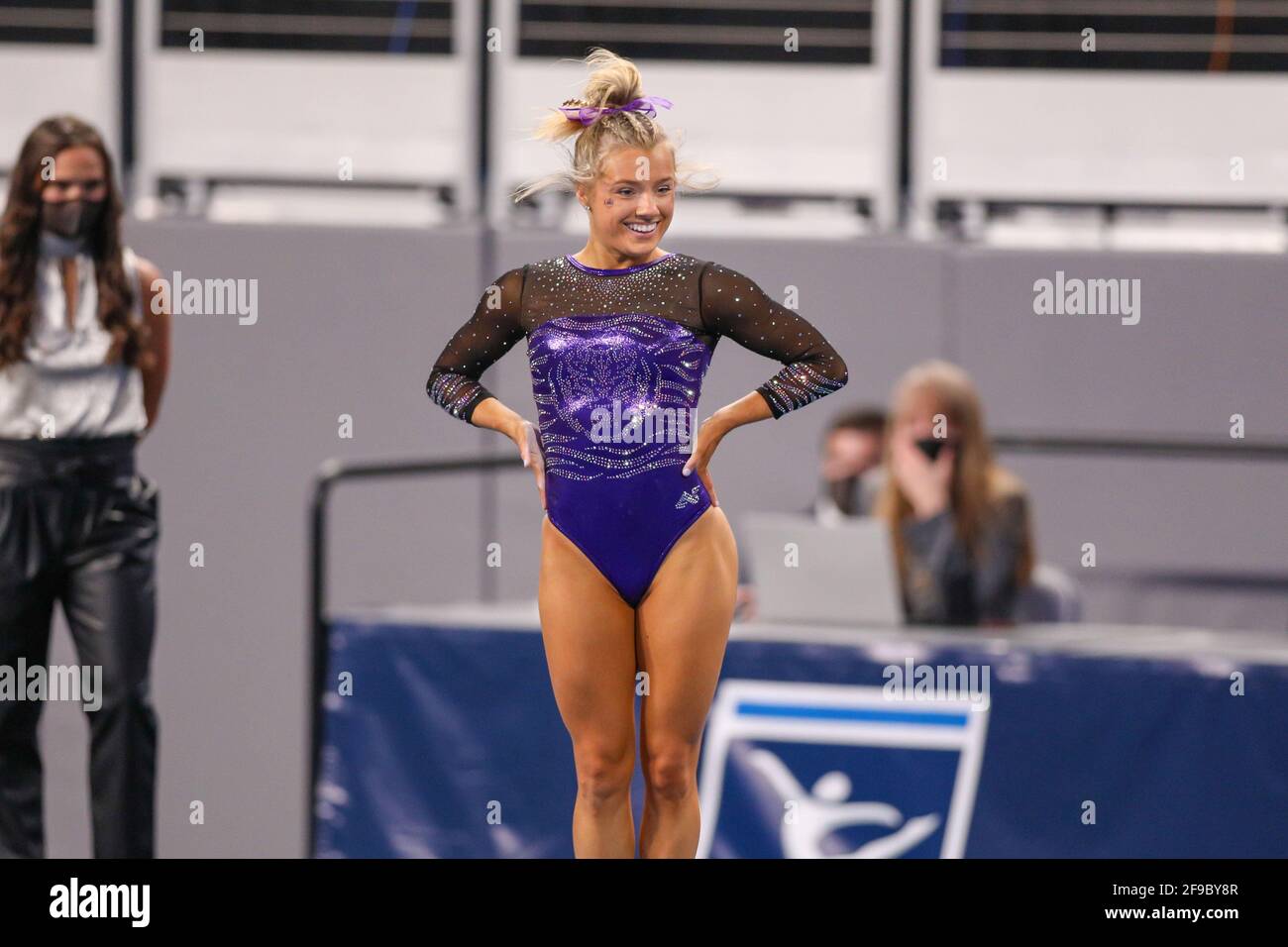 LSU's Sarah Edwards performs her floor routine during the Semifinals of ...