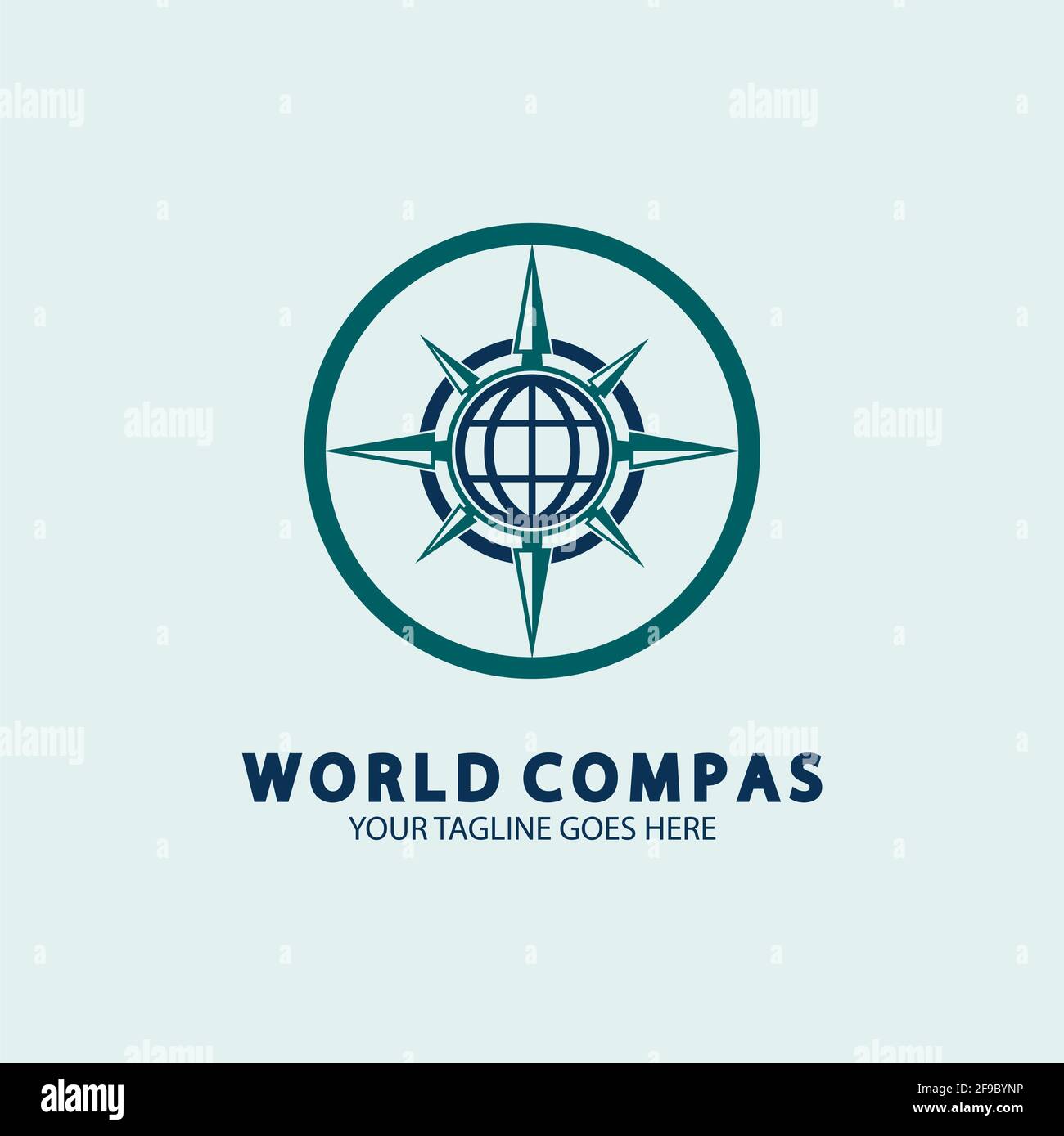 World Compass logo design, world logo concept, compass logo concept, earth icon, north, west ...