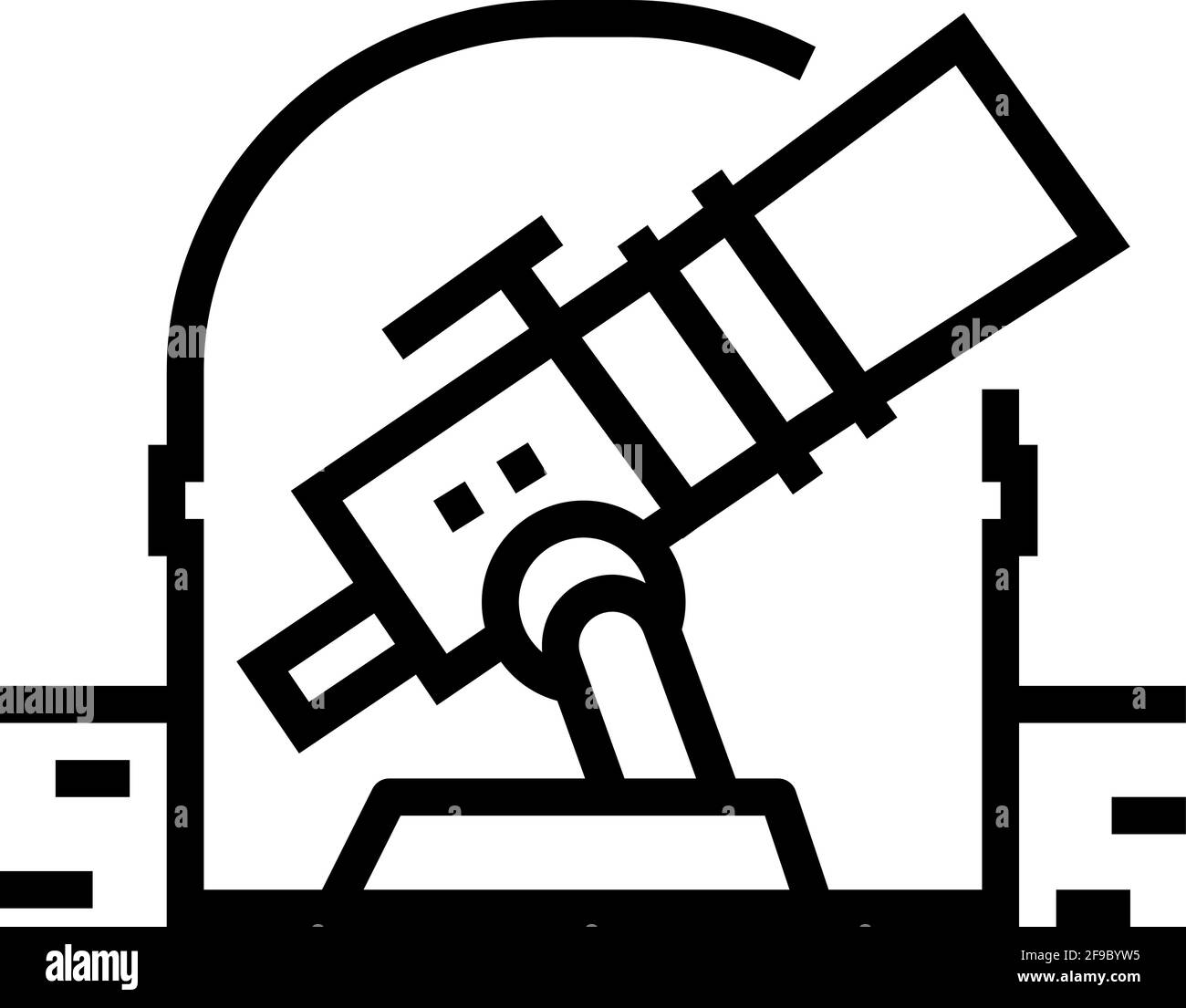 telescope of observatory line icon vector illustration Stock Vector ...