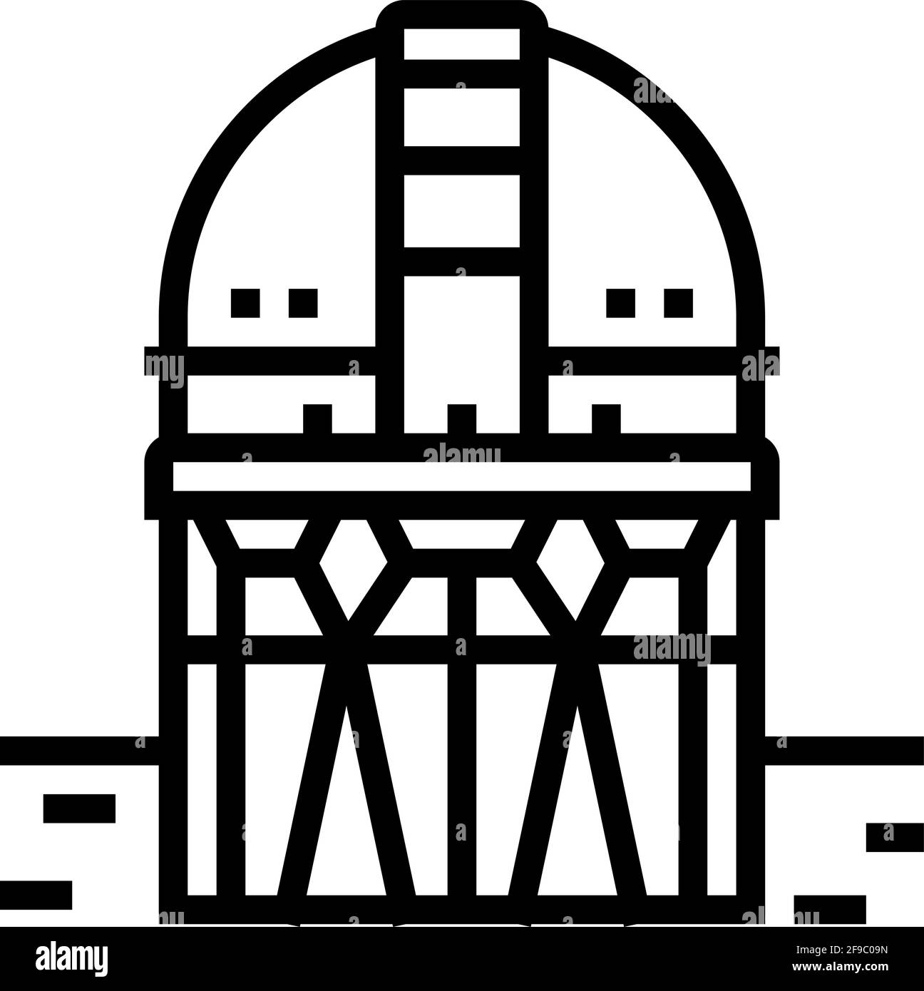 building planetarium line icon vector illustration Stock Vector Image ...