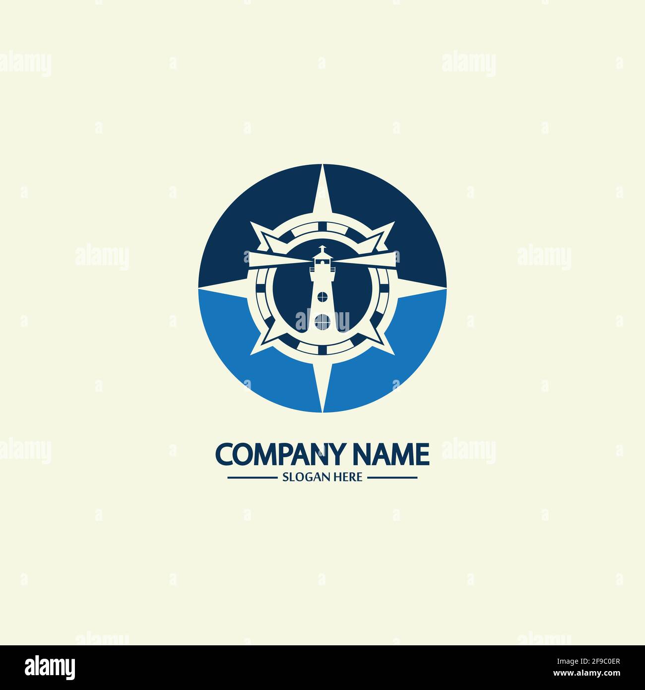 Compass and lighthouse logo design template Stock Vector Image & Art ...