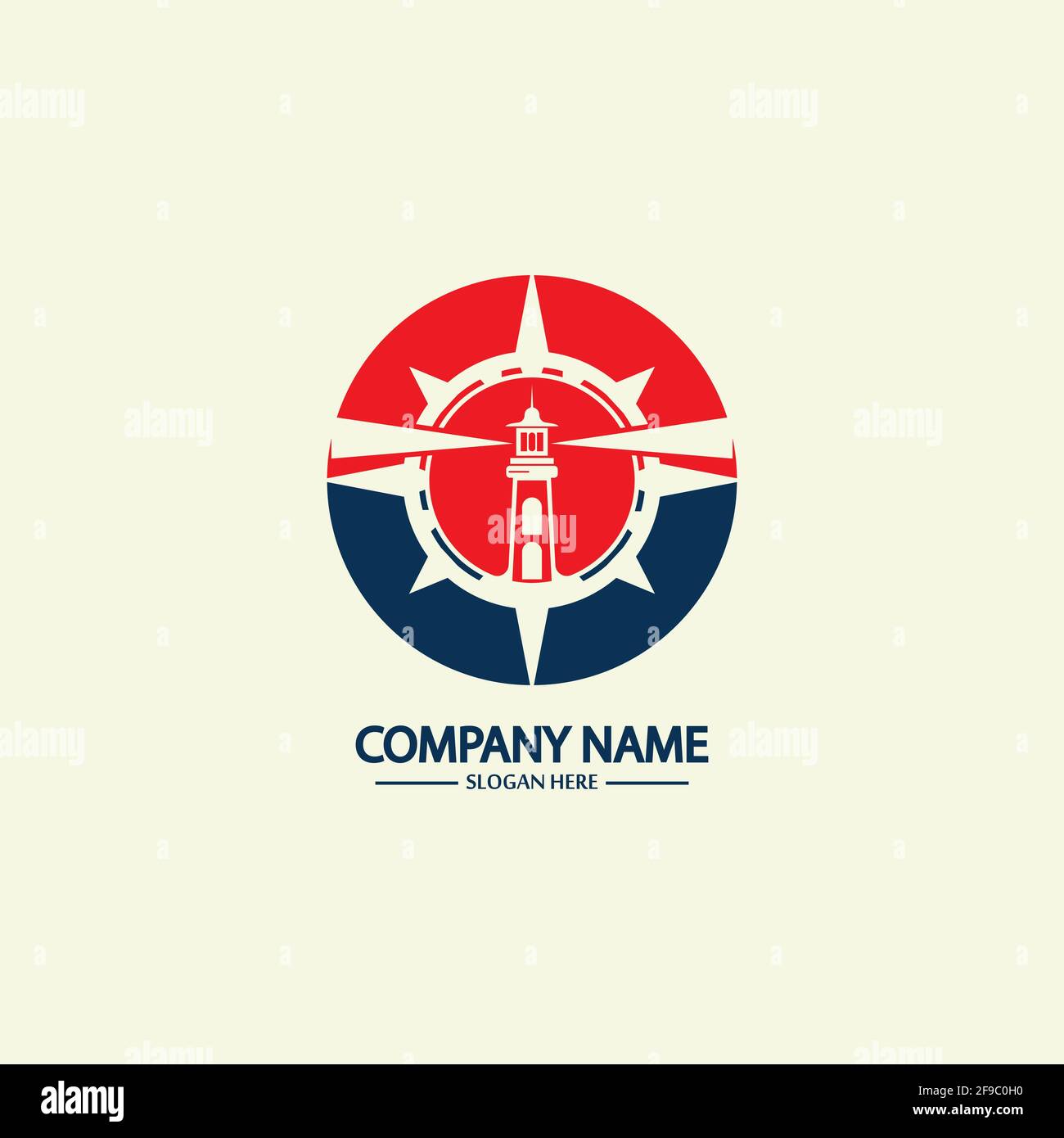 Compass and lighthouse logo design template Stock Vector Image & Art ...