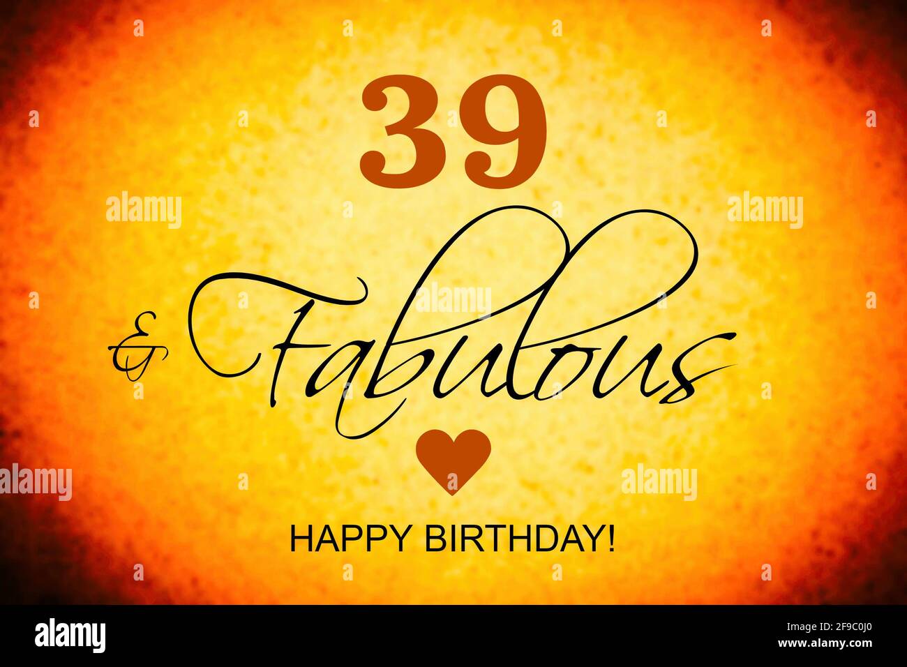 39th birthday card wishes illustration Stock Photo - Alamy