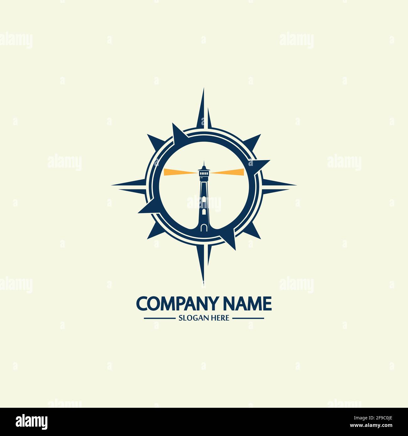 Compass and lighthouse logo design template Stock Vector Image & Art ...