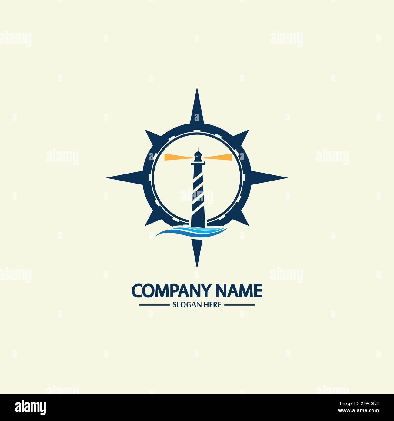 Compass and lighthouse logo design template Stock Vector Image & Art ...