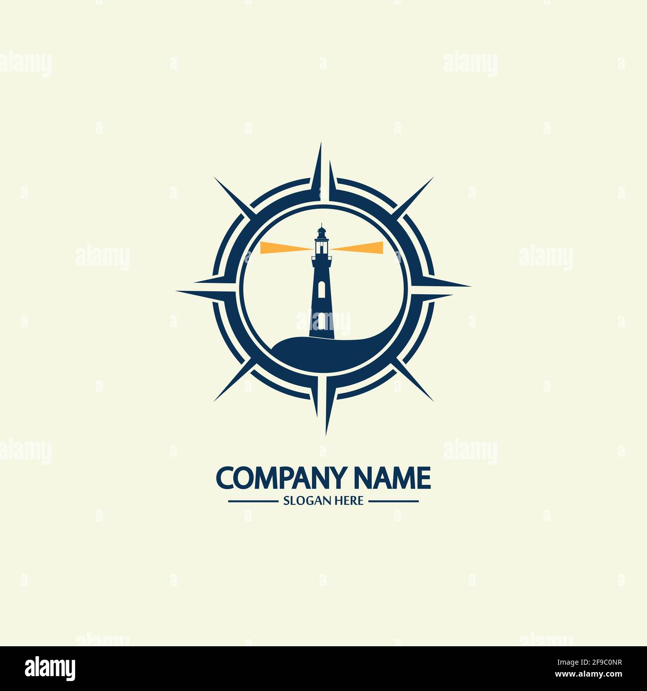 Compass and lighthouse logo design template Stock Vector Image & Art ...