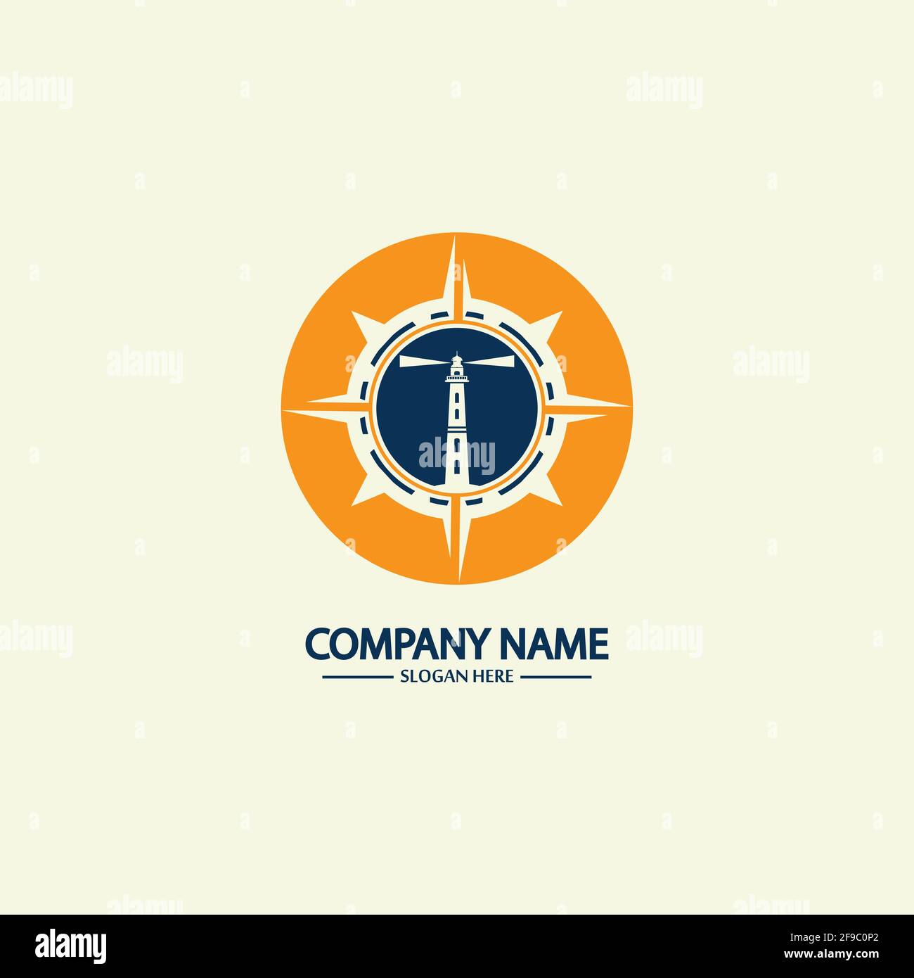 Compass and lighthouse logo design template Stock Vector Image & Art ...