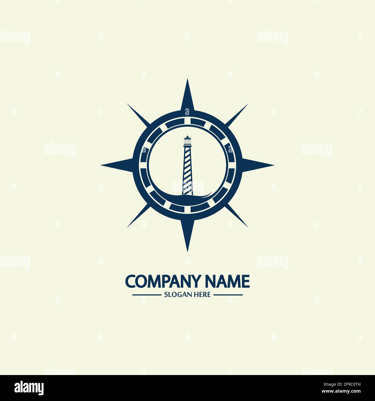 Compass and lighthouse logo design template Stock Vector Image & Art ...