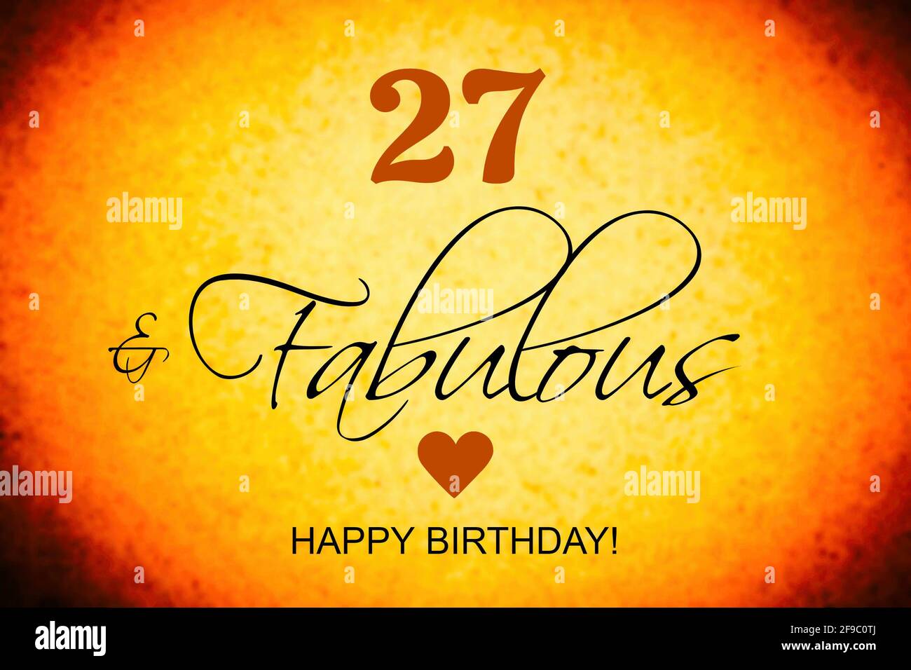 27th birthday card wishes illustration Stock Photo - Alamy