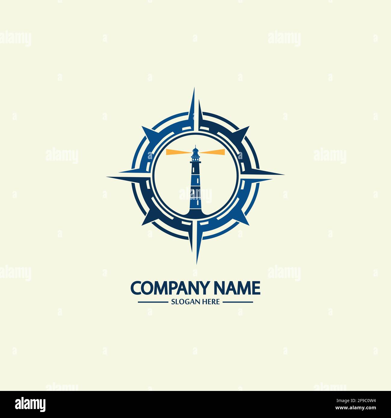 Compass and lighthouse logo design template Stock Vector Image & Art ...