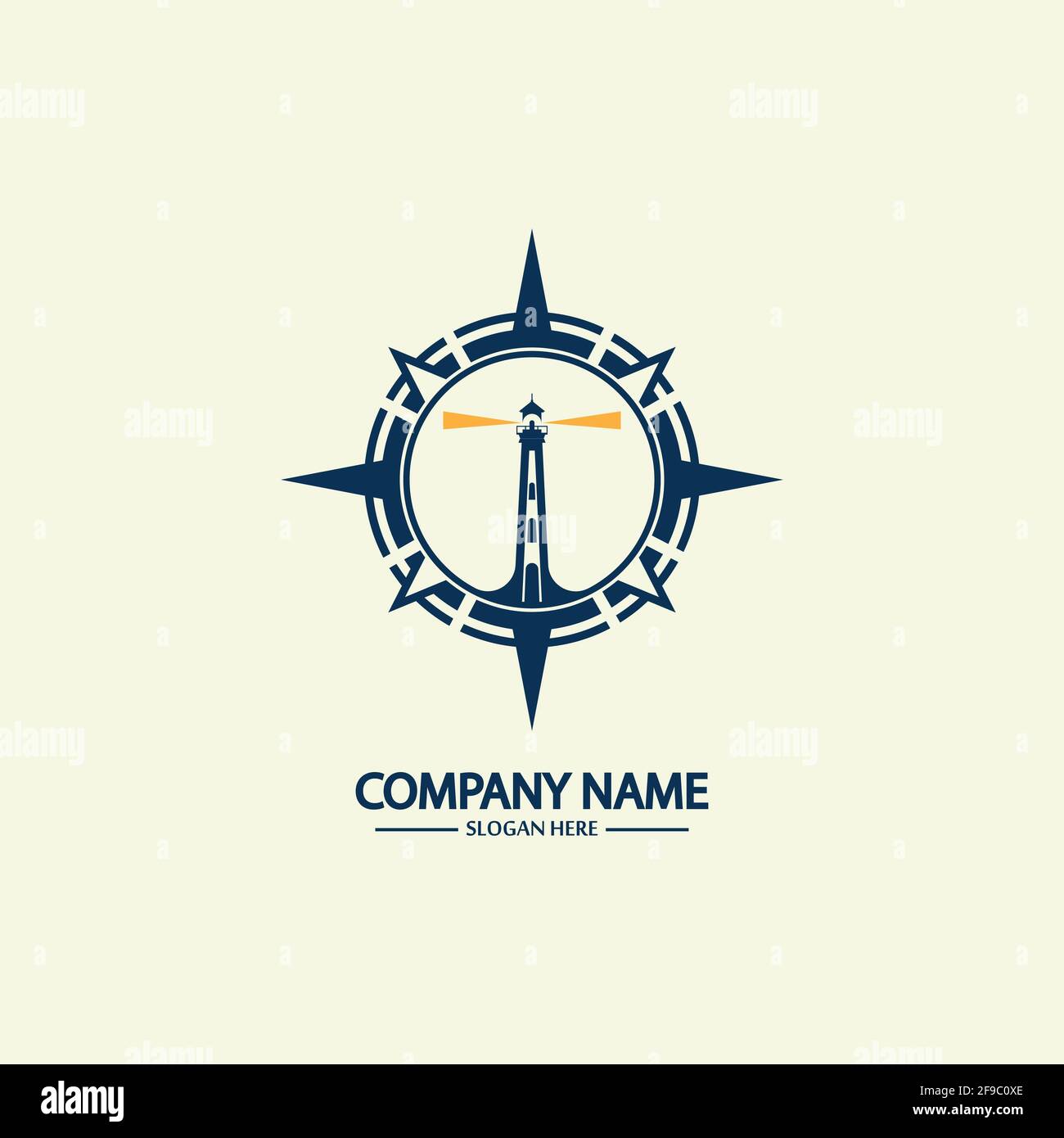 Compass and lighthouse logo design template Stock Vector Image & Art ...
