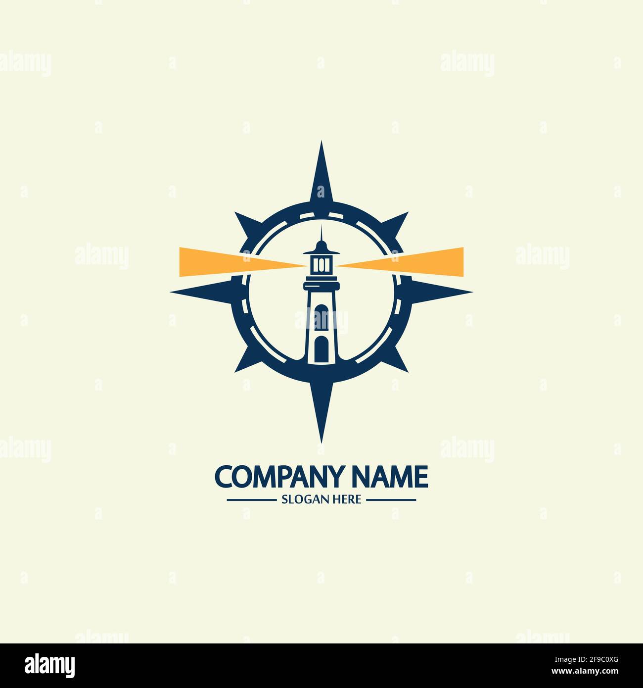 Compass and lighthouse logo design template Stock Vector Image & Art ...