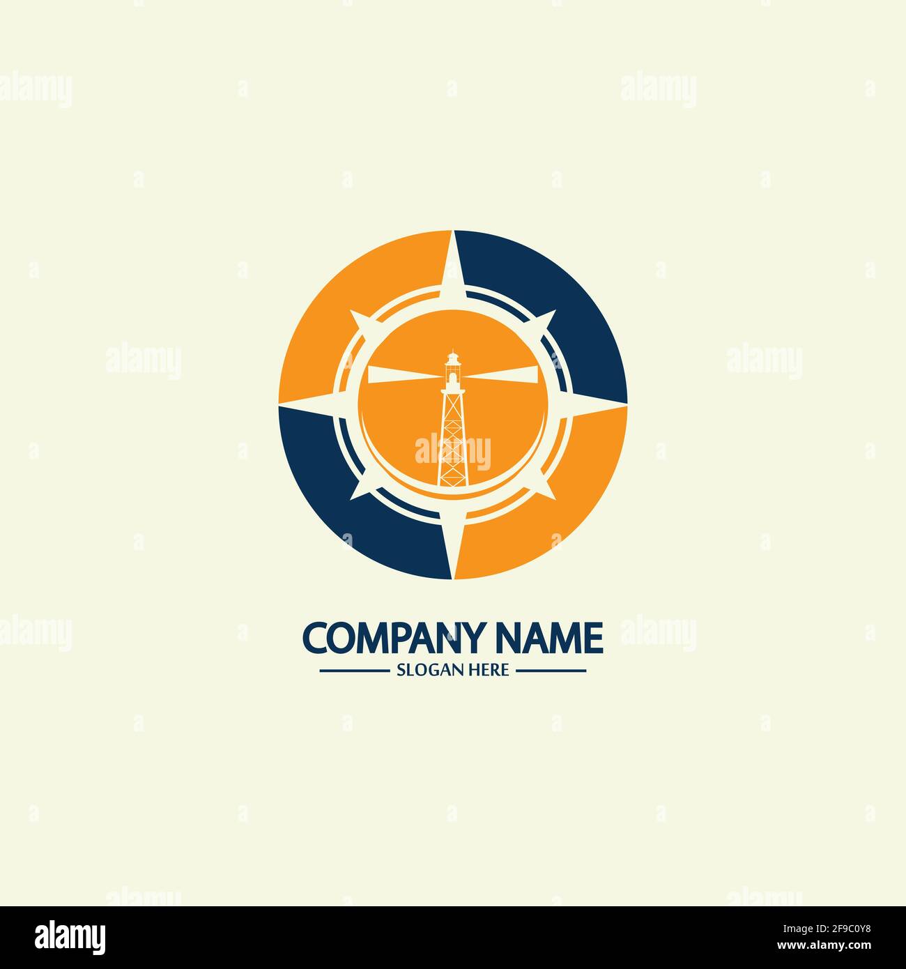 Compass and lighthouse logo design template Stock Vector Image & Art ...