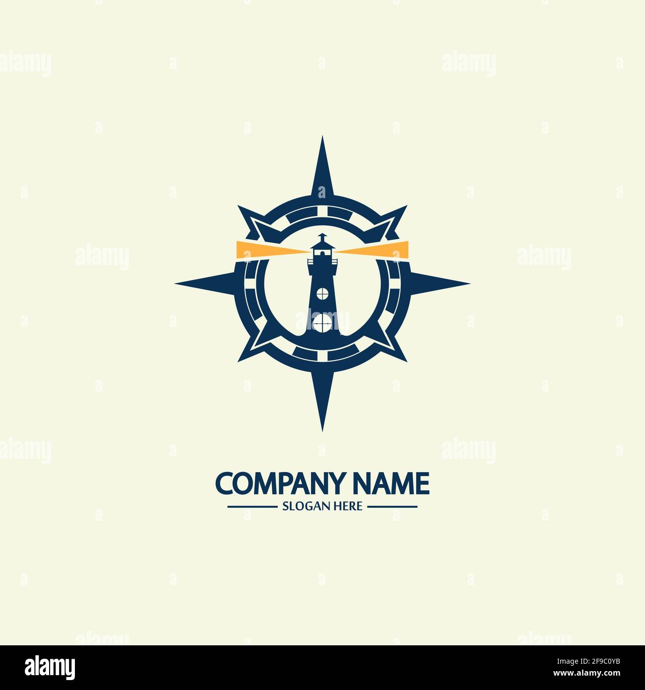 Compass and lighthouse logo design template Stock Vector Image & Art ...