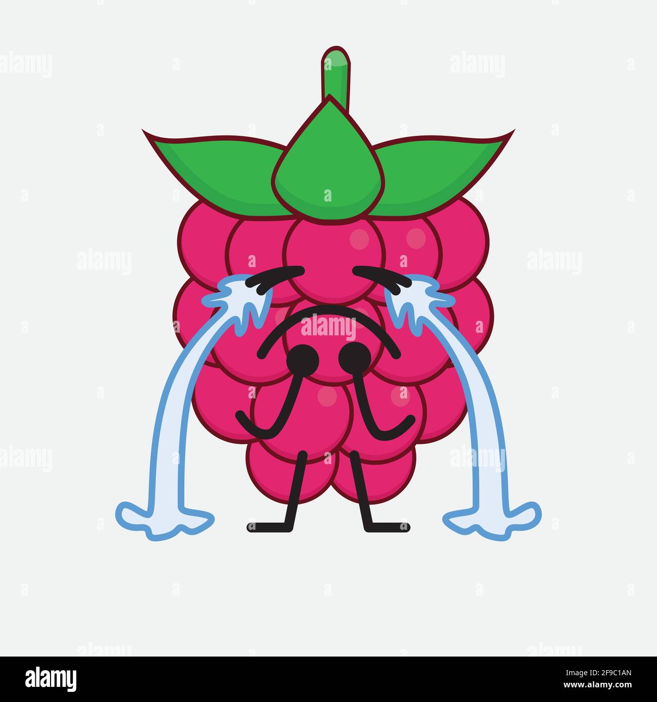 Vector Illustration of Raspberry Fruit Character with cute face, simple ...