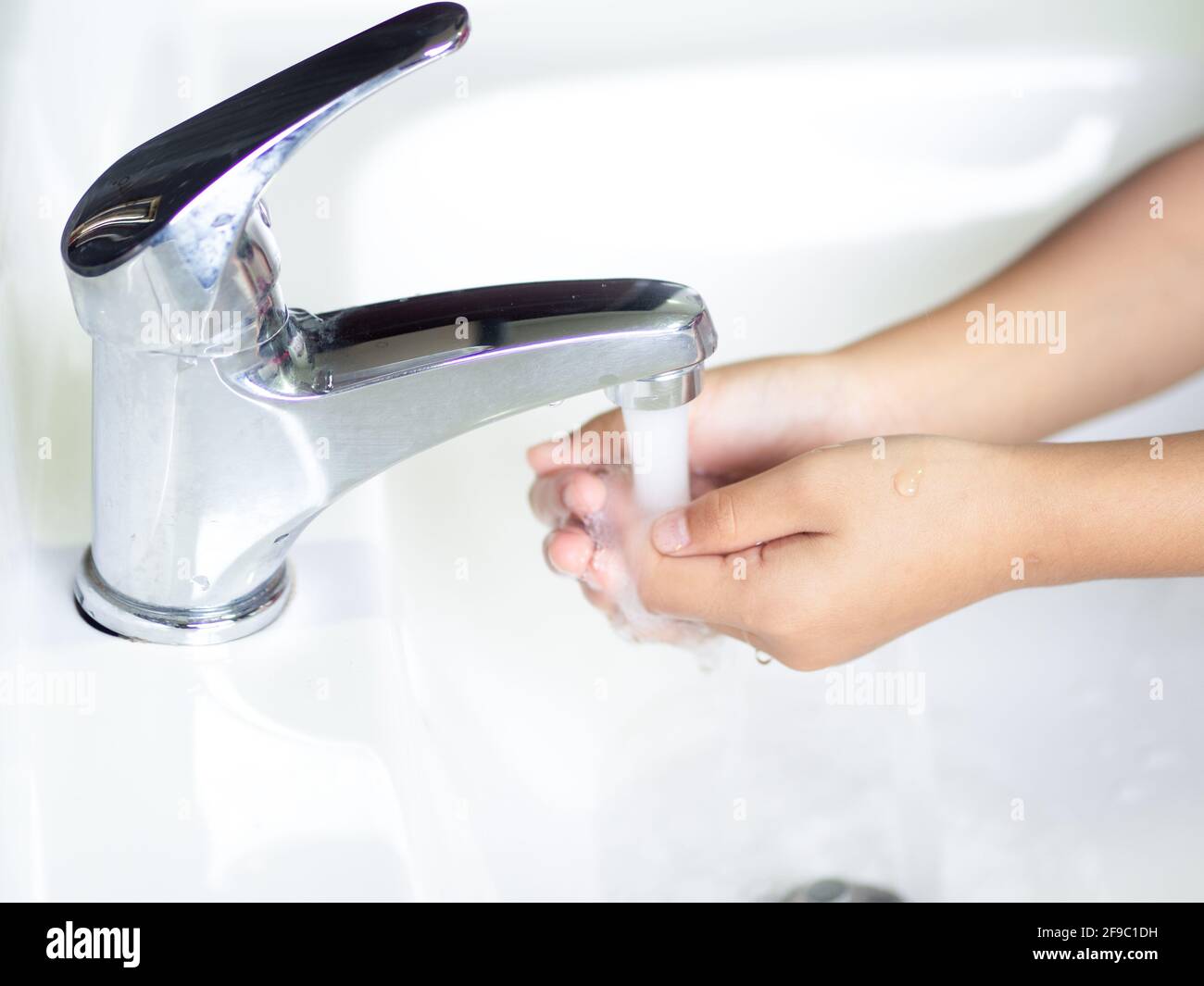 hand washing for clean infection, covid19 prevention Stock Photo - Alamy