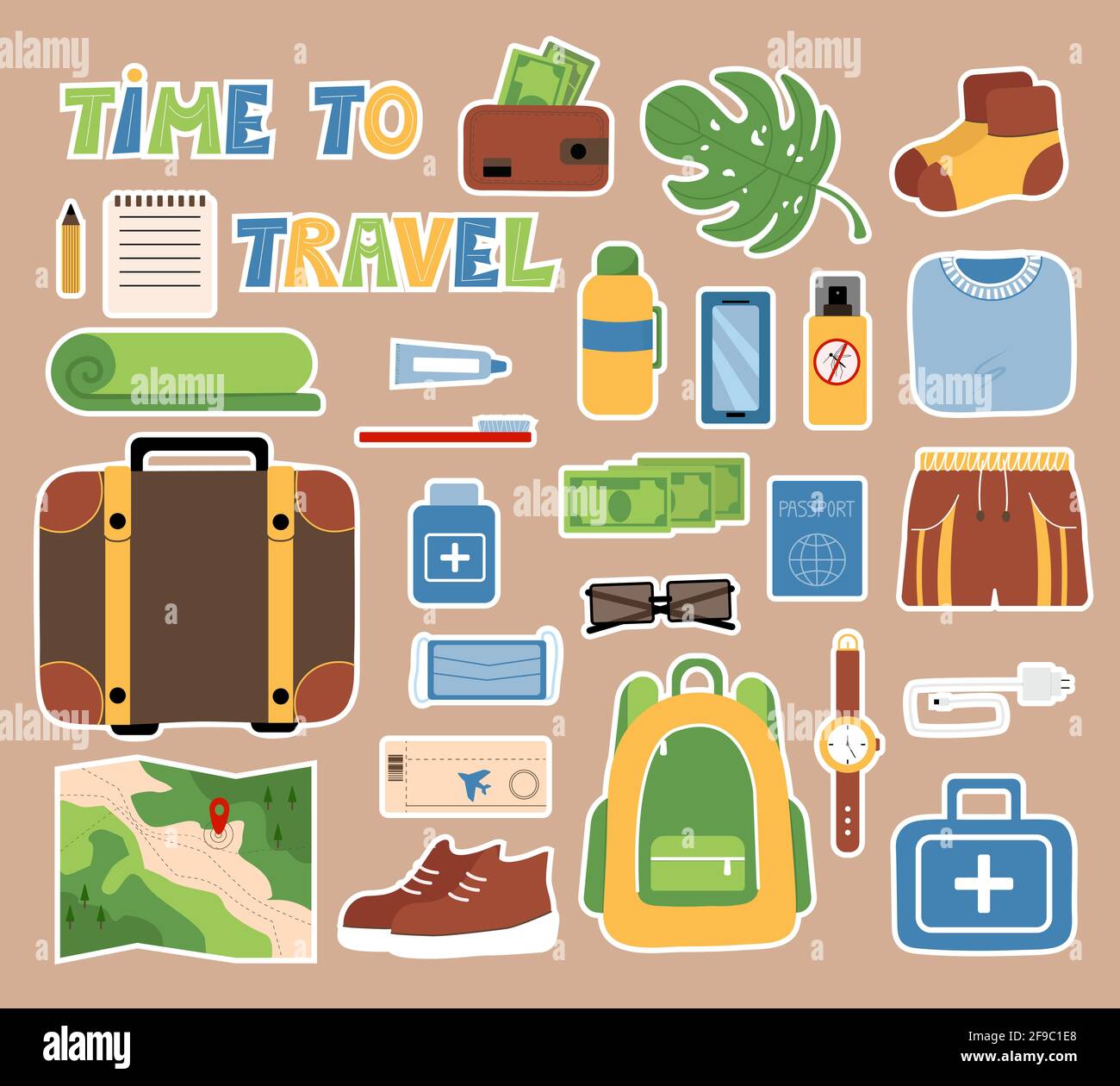 Mens travel backpack Stock Vector Images - Alamy