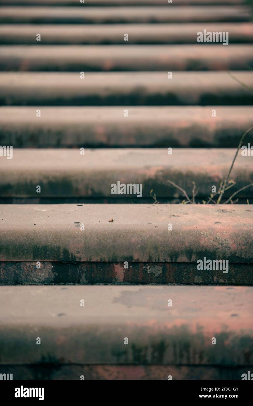 rusty steel blocks in a row as abstract background Stock Photo - Alamy