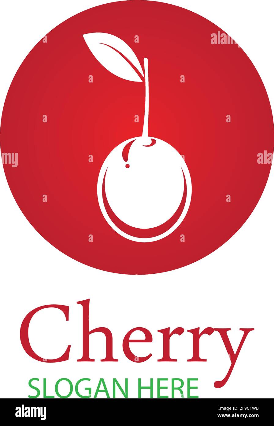 Cherry logo design template. vector illustration Stock Vector Image ...