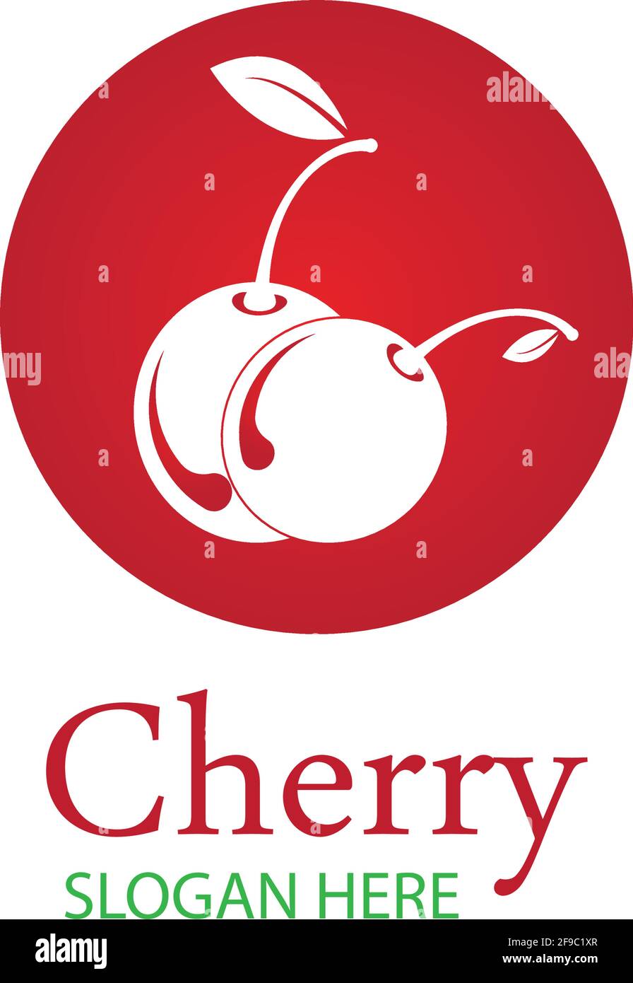 Cherry logo design template. vector illustration Stock Vector Image ...