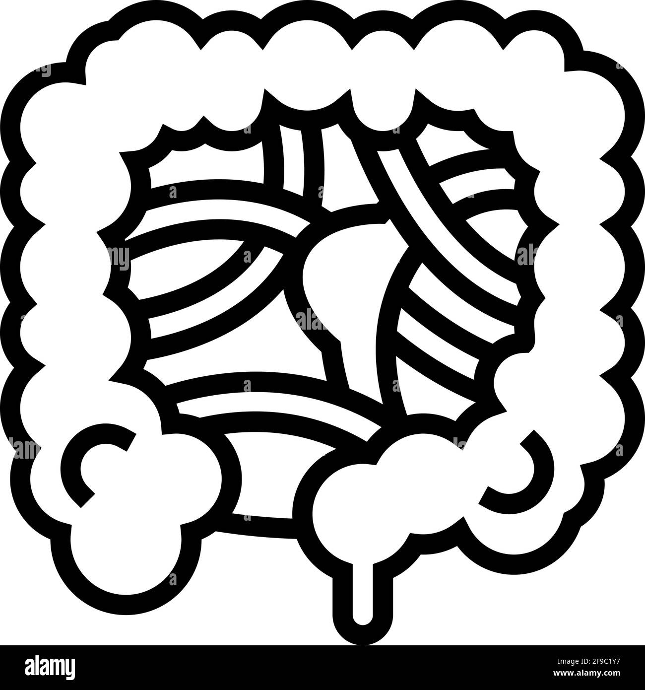 intestinal obstruction disease line icon vector illustration Stock ...