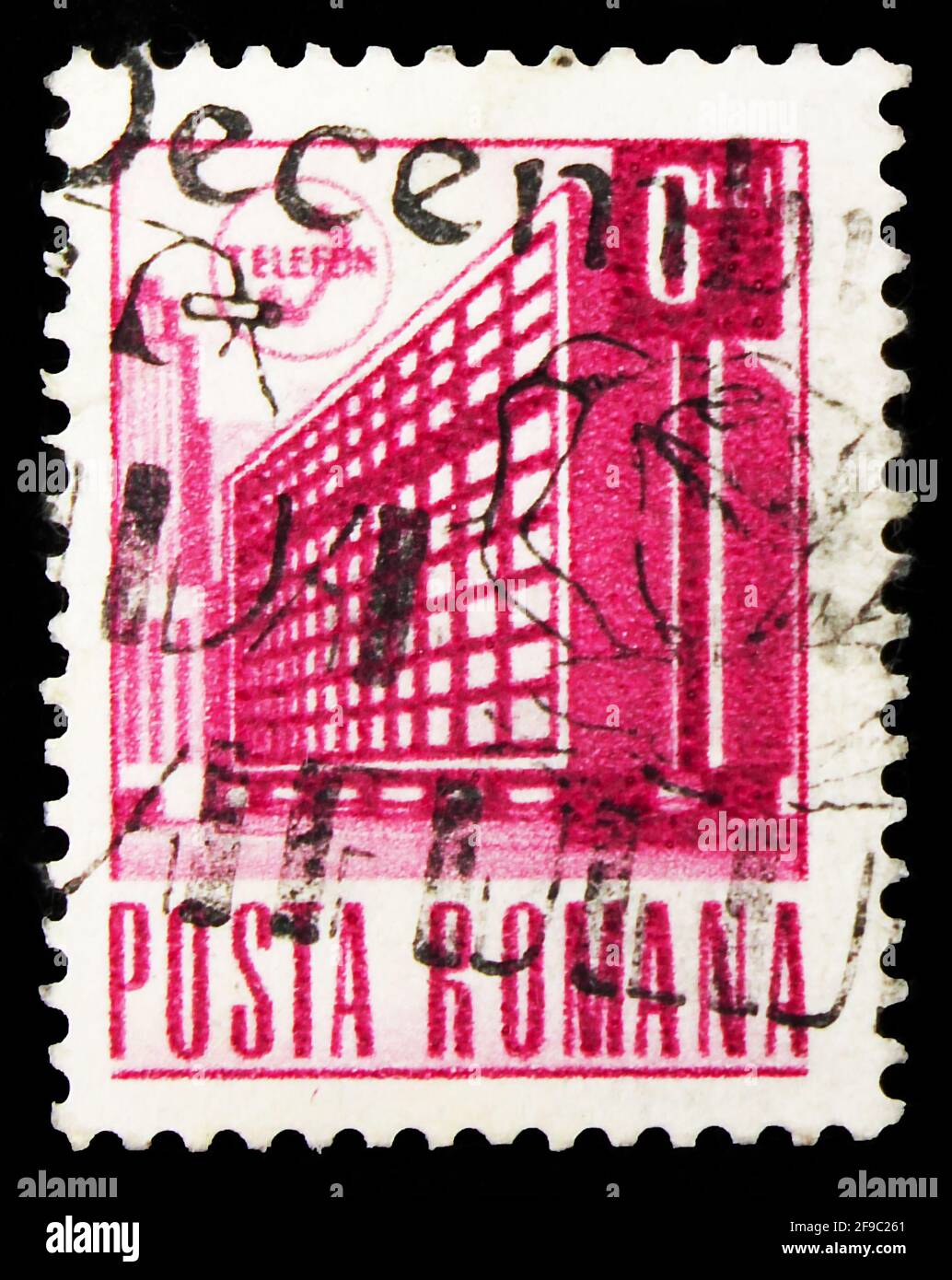 MOSCOW, RUSSIA - SEPTEMBER 24, 2019: Postage stamp printed in Romania ...