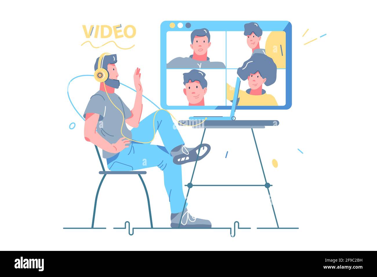 Group video call Cut Out Stock Images & Pictures - Alamy