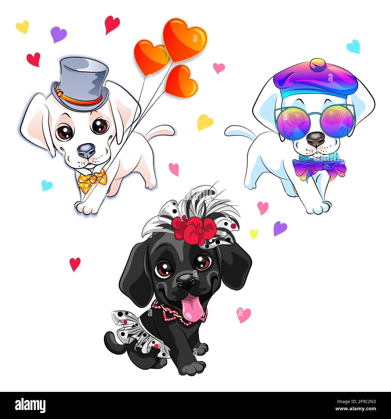 Cute Cartoon Lab Puppy