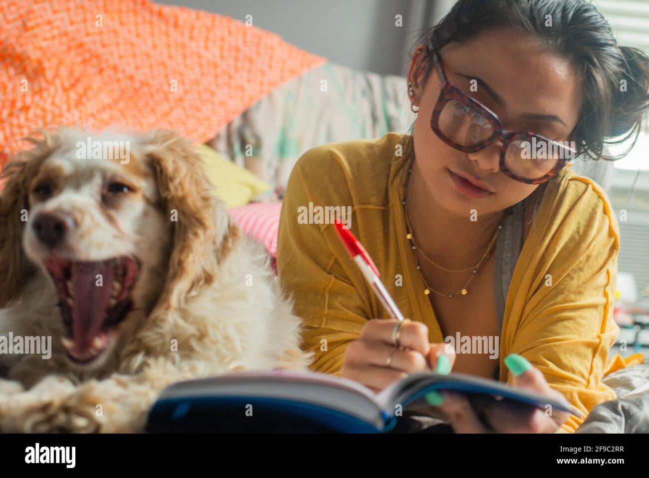 Gen Z writing in her journal Stock Photo - Alamy