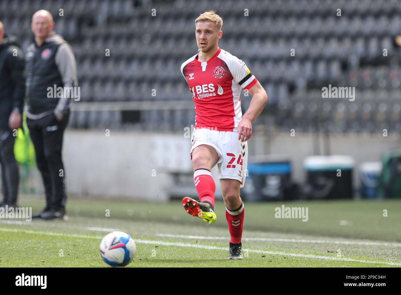 Daniel Batty #24 of Fleetwood Town during the game in, on 4/17/2021 ...
