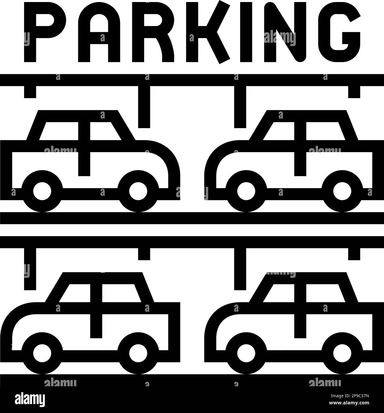 multilevel parking line icon vector illustration Stock Vector Image ...